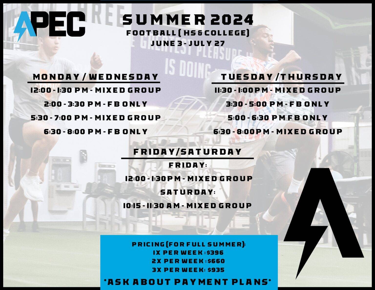 Summer Class Schedules - APEC